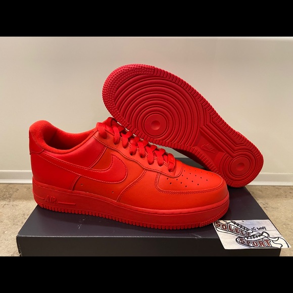 Nike | Shoes | New Nike Air Force Af1 Leather Red Mens | Poshmark